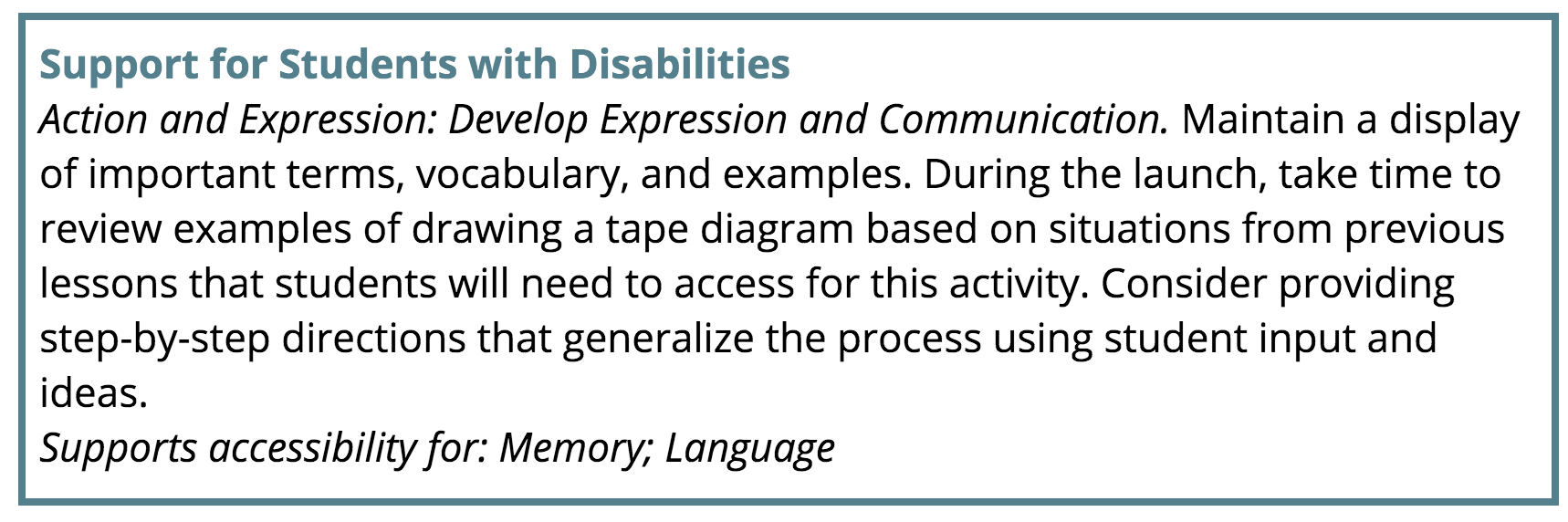 Updates to Supports for Students with Disabilities and English Language ...